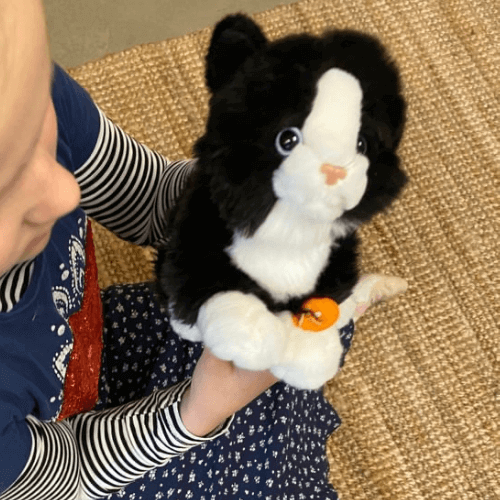 Kattekilling bamse, sort → Sød & realistisk kattebamse